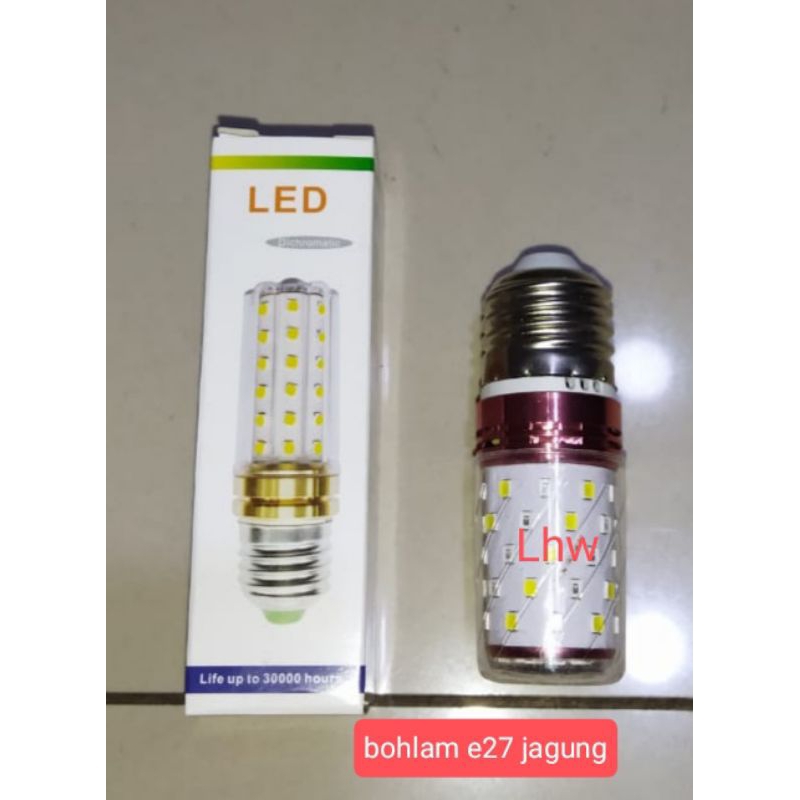 Jual Bohlam Led /bolam fitting e27 jagung Led 3 warna 12watt (putih ...