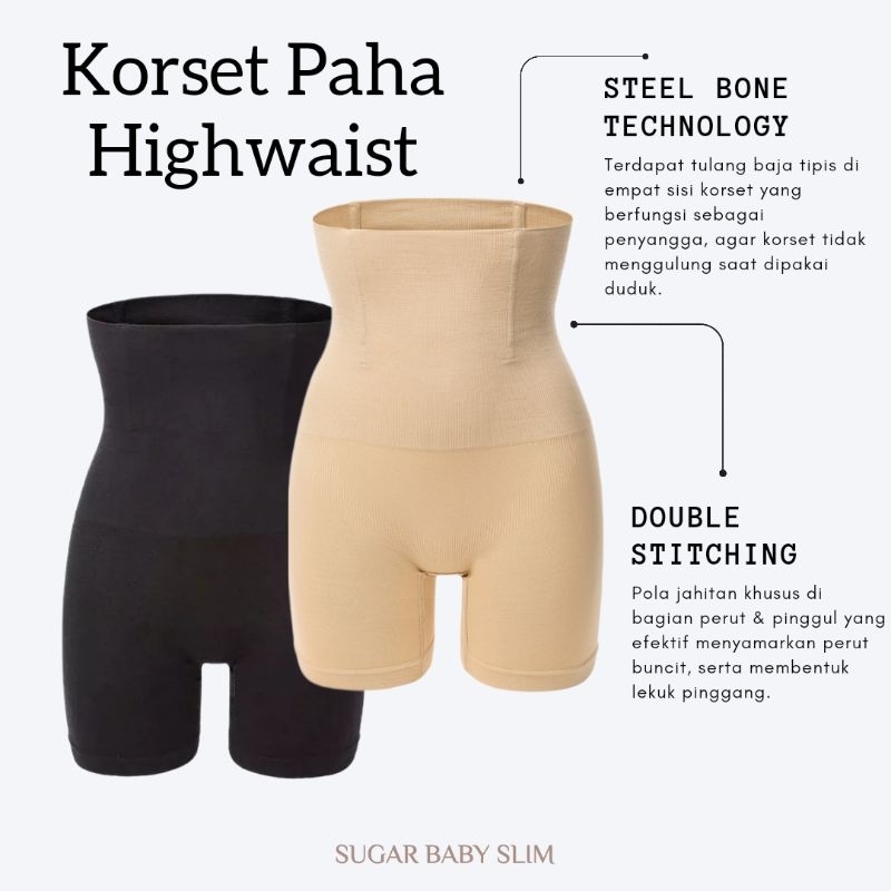 Jual Sugar Baby Slim - Korset Paha Highwaist / Waist thigh Korset Perut ...