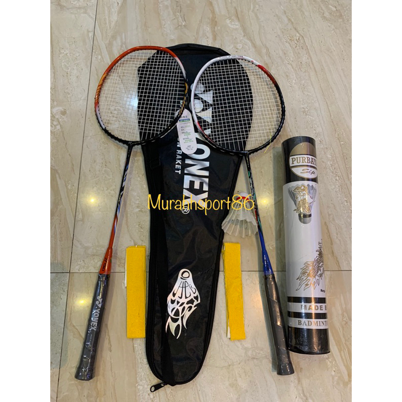 Jual paket komplit raket badminton termurah bagus komplit 1 tas +2raket ...
