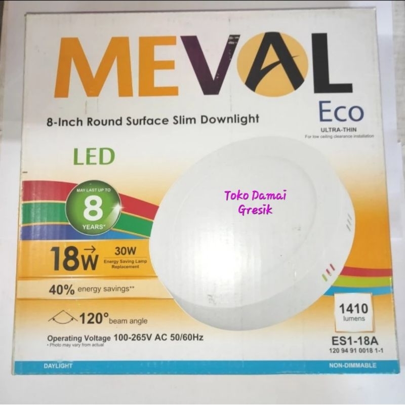 Jual Meval Led panel outbow 18w Bulat. Downlight ob 18 watt round ...