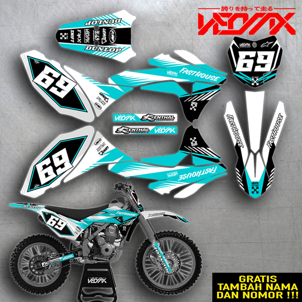 Jual DECAL KLX GORDON FULL BODY PUTIH TOSCA BISA CUSTOM NOMOR DAN NAMA ...