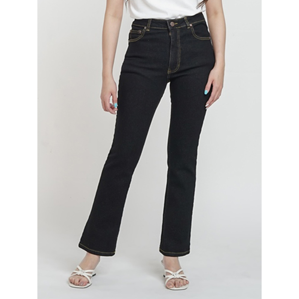 Jual DUST Celana High Rise Bootcut Jeans Kalula Hitam (D. 31297-BC ...
