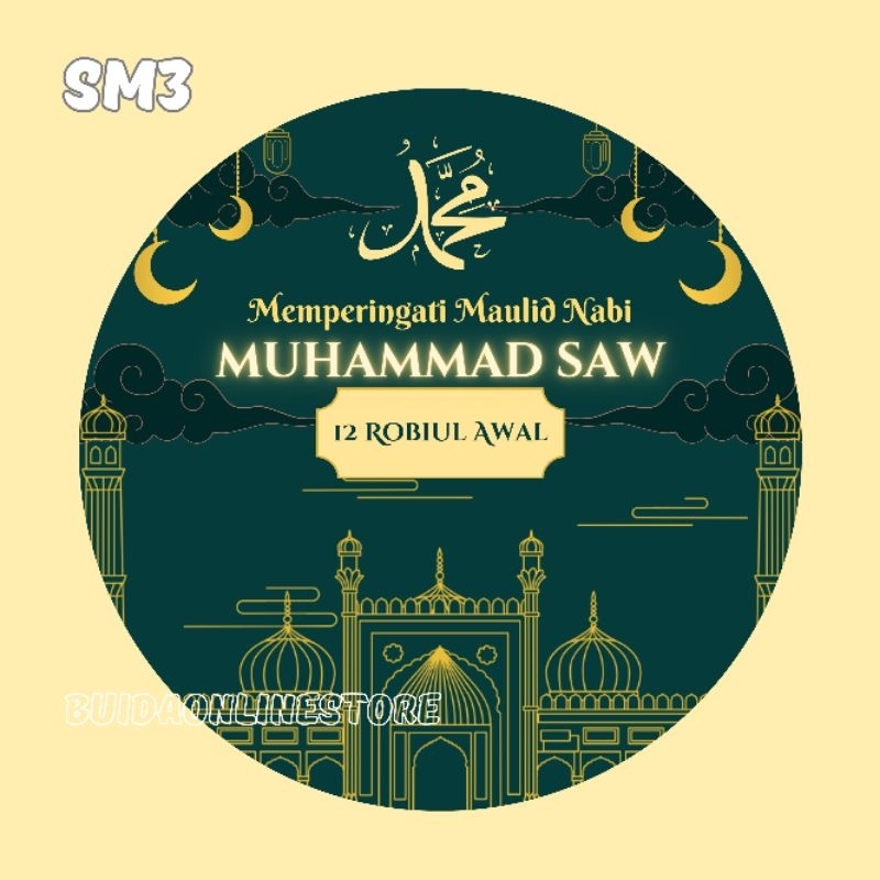 Jual stiker Label Sticker Memperingati Hari Maulid Nabi Muhammad SAW ...
