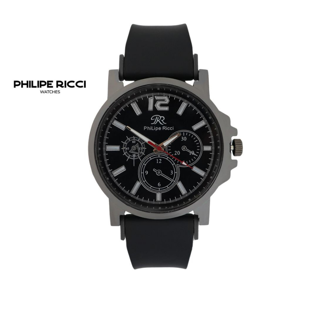 Jual PhiLipe Ricci Jam Tangan Pria Original Analog Strap Tali Karet ...