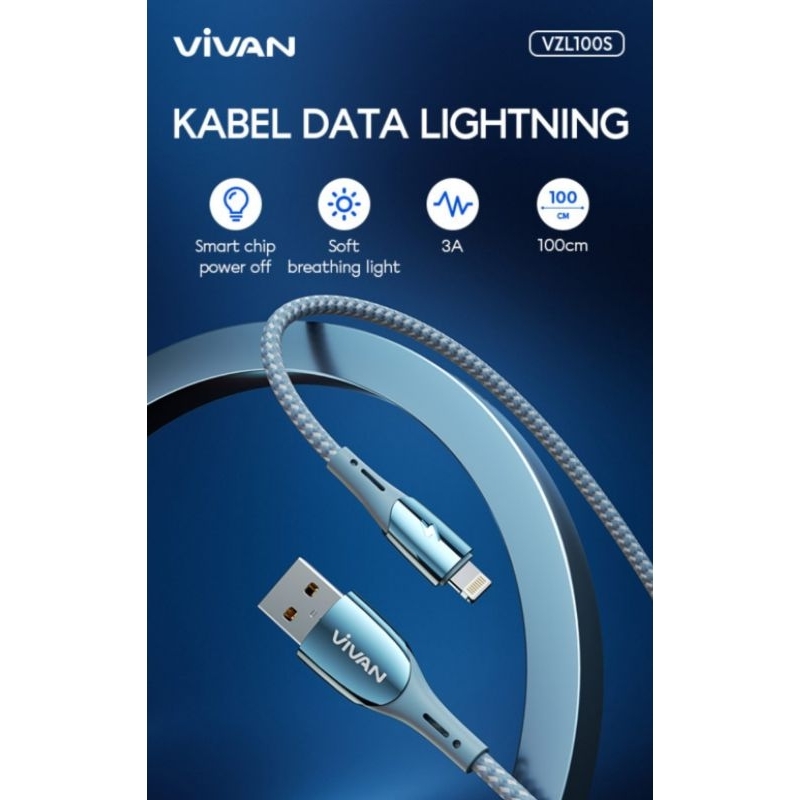 Jual KABEL DATA LIGHTNING FOR IPHONE VIVAN VZL100S ORIGINAL | Shopee ...