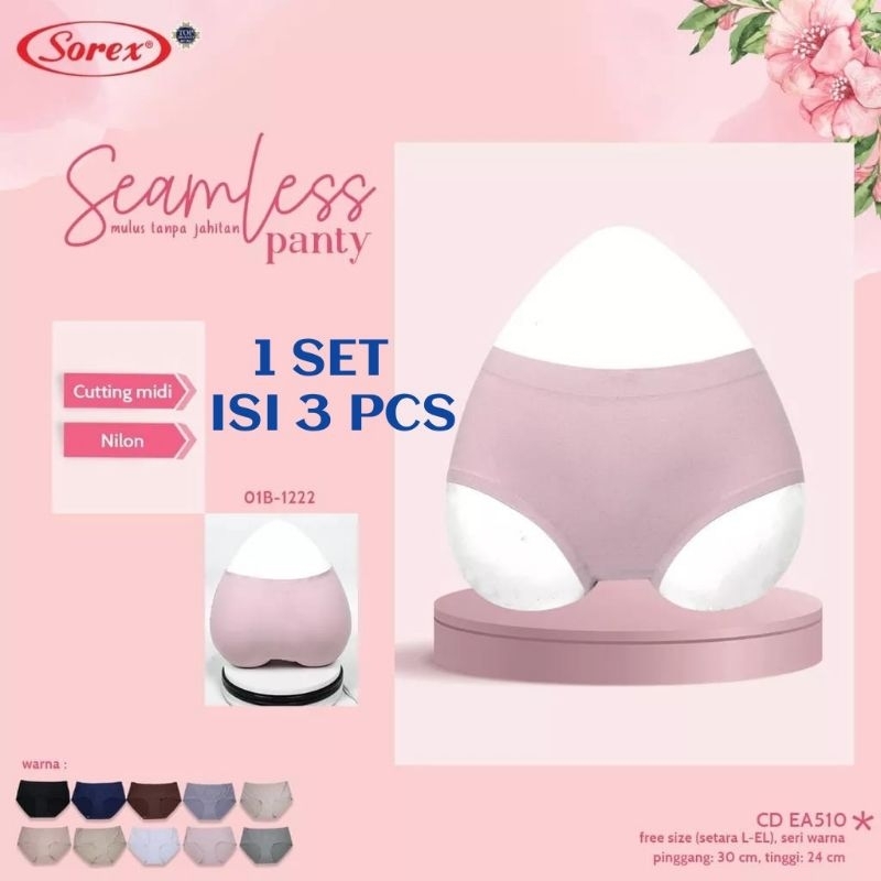 Jual Isi 3 PCS Sorex CD Seamless EA509, EA510, EA511, EA522 Celana Dalam Wanita Tanpa Jahitan ...
