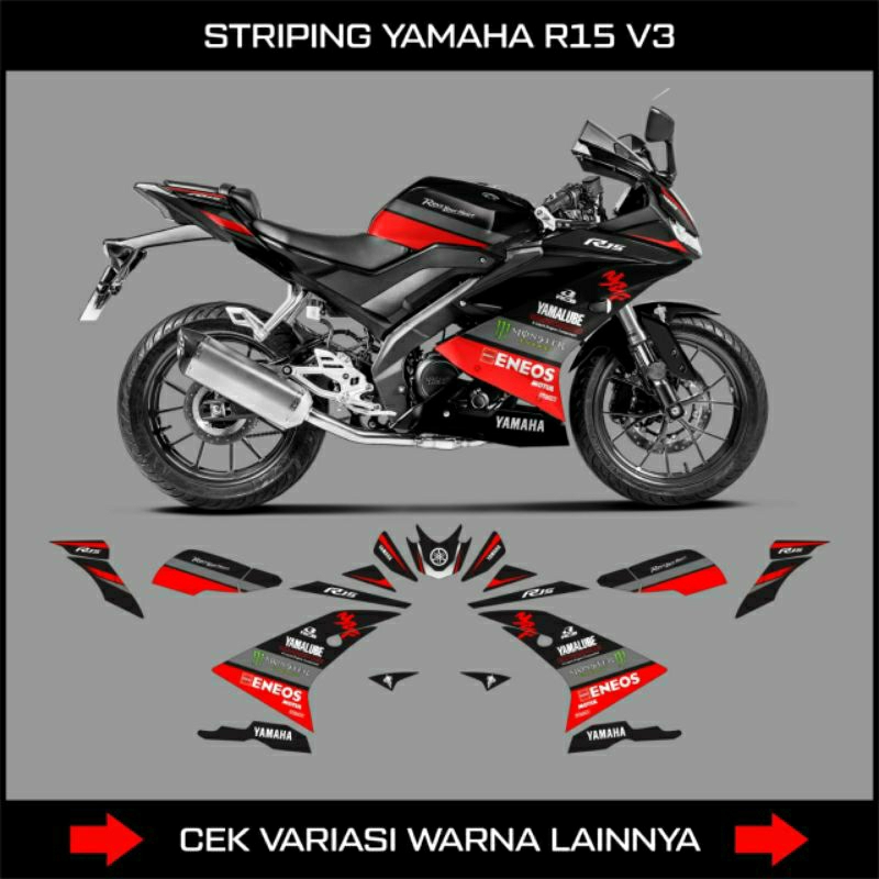 Jual STIKER STRIPING YAMAHA YZF R15 V3 / DECAL STIKER SEMIFULL BODY ...