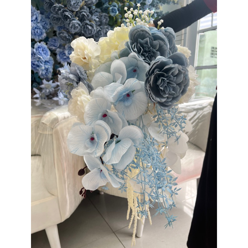 Jual READY Set Bunga Artificial Tema Coklat Rustic , Maroon, Baby Blue ...