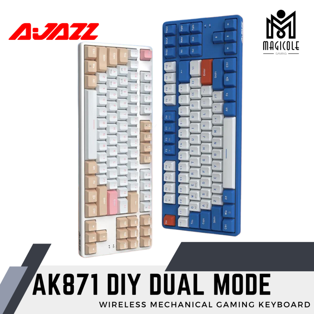 Jual Ajazz AK871 DIY Dual Mode Wireless Mechanical Gaming Keyboard ...