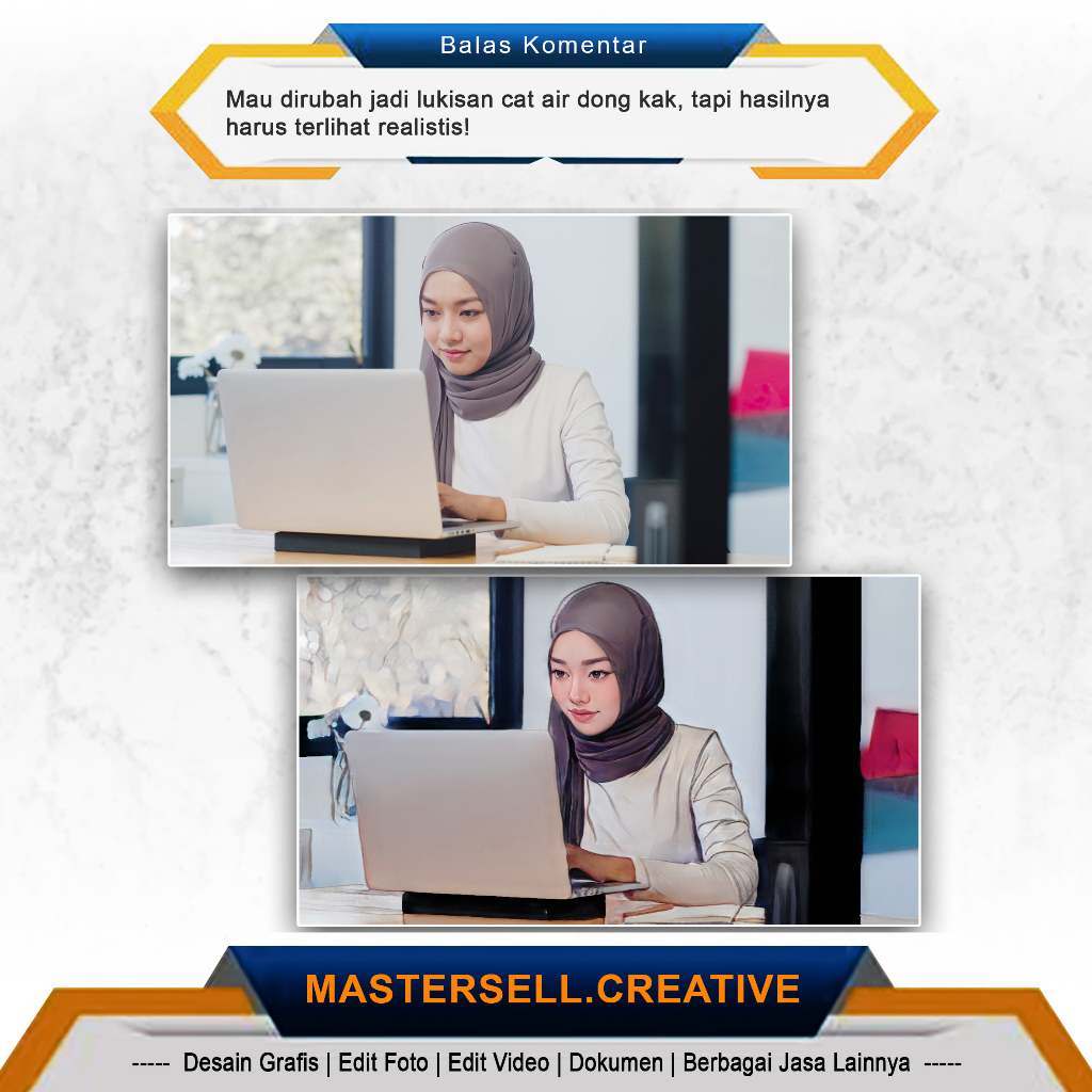 Jual EDIT FOTO EFEK WATERCOLOR REALISTIS | EDIT FOTO EFEK CAT AIR ...