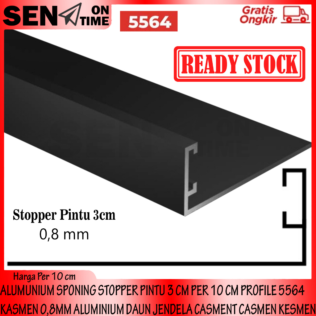 Jual SPONING STOPPER PINTU 3 CM ALUMUNIUM SWING DOOR PER 10 CM PROFILE ...