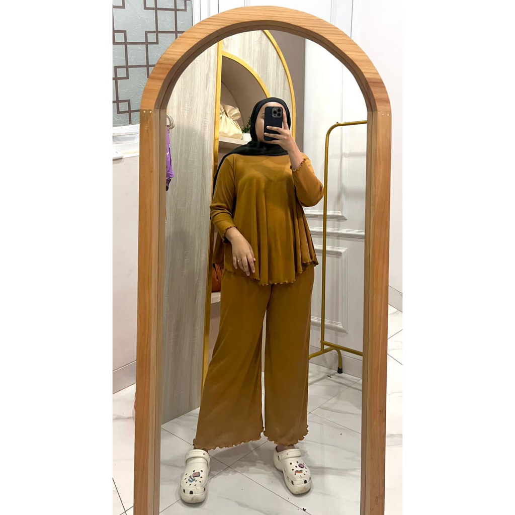 Jual Atachi Setelan Rib Knit Wanita Lengan 7/8 Celana Panjang Baju ... Jual Atachi Setelan Rib Knit Wanita Lengan 7/8 Celana Panjang Baju ...