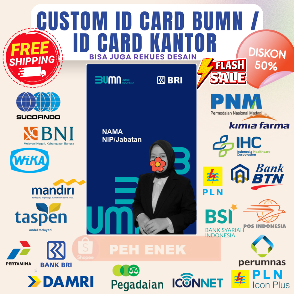 Jual CUSTOM ID CARD BUMN KARTU BUMN PREMIUM SATUAN BISA | Shopee Indonesia