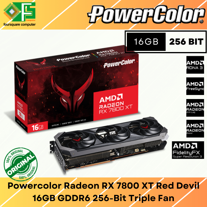 Jual VGA Powercolor Red Devil Radeon RX 7800 XT 16GB GDDR6 256 Bit ...