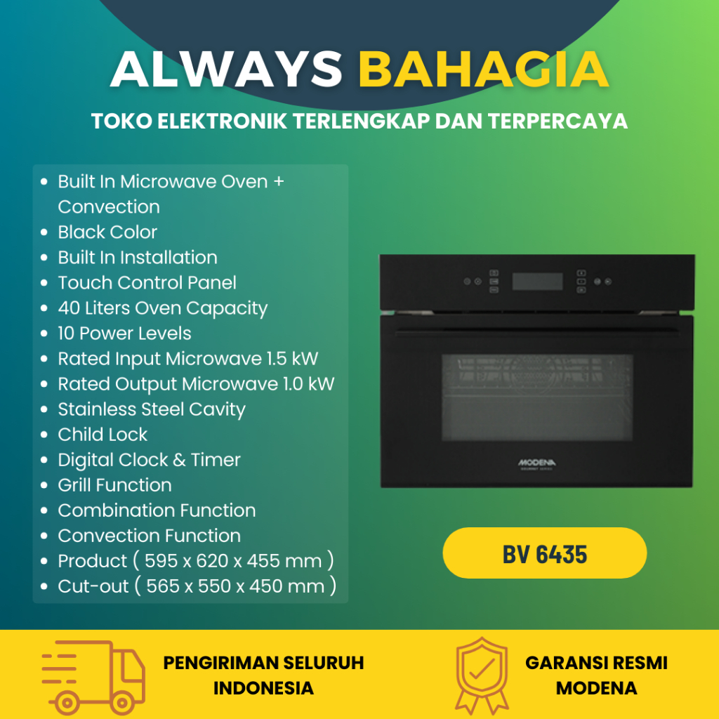 Jual Modena BV 6435 - microwave oven tanam 40 liter | Shopee Indonesia