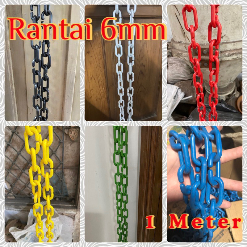 Jual Rantai Plastik 6mm (1 Meter) / Rantai Plastik Distro / Gantungan ...