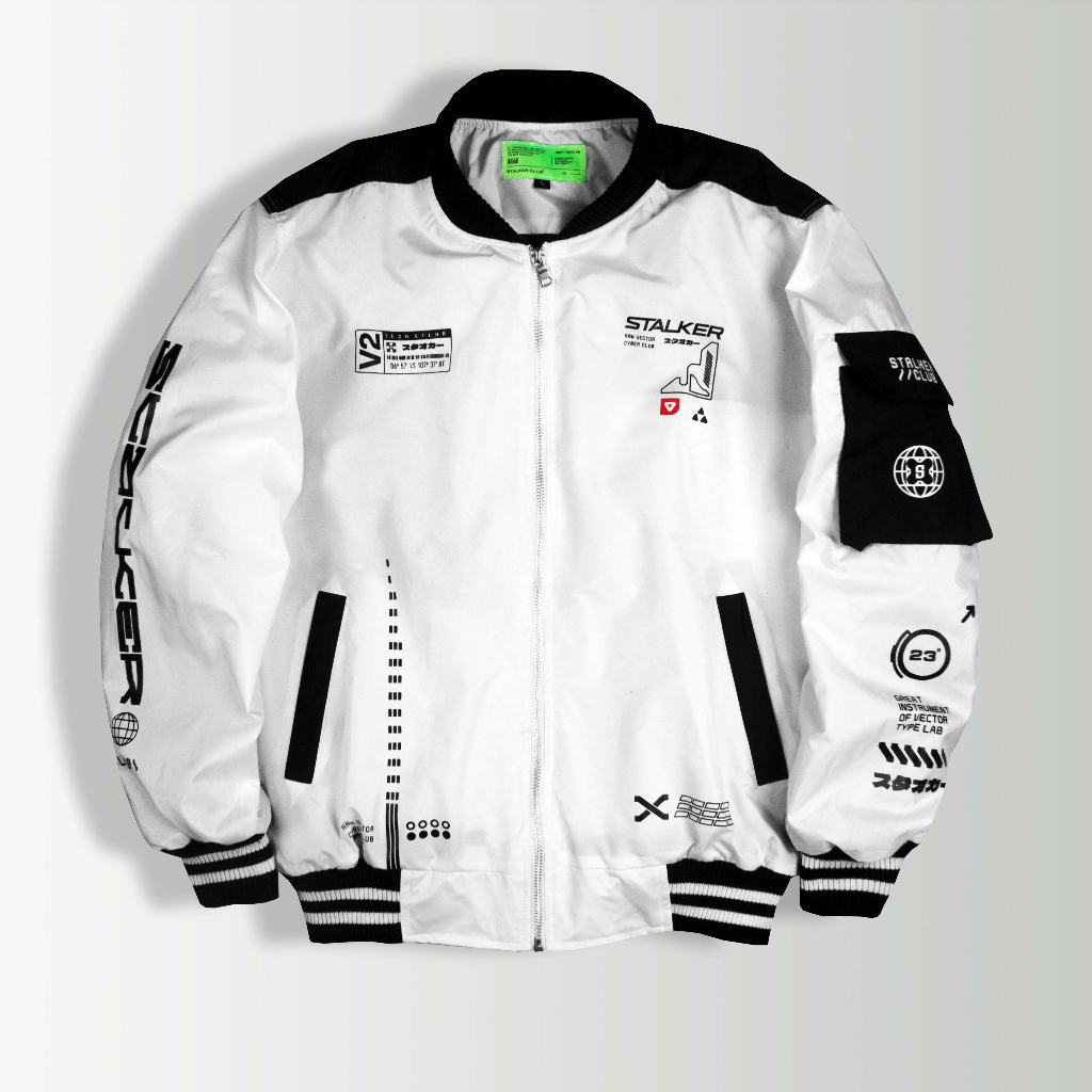 Jual Stalker Jaket Bomber Putih - Great Instrument White Anti Air ...