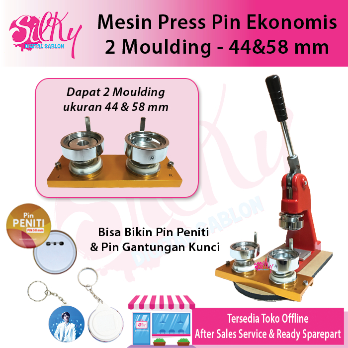 Jual Mesin Press Pin Standar 2 Moulding 44&58 MM | Alat Cetak Peniti ...