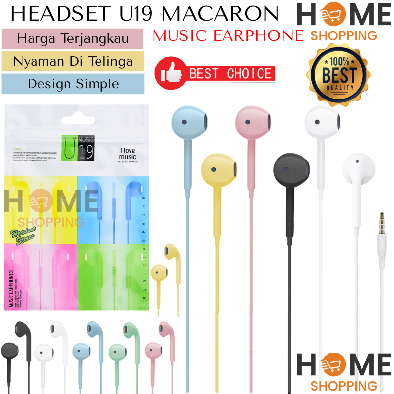 Jual [HS] HANSFREE U19 MACARON MATTE / HEADSET U19 MACARON COLORFULL ...