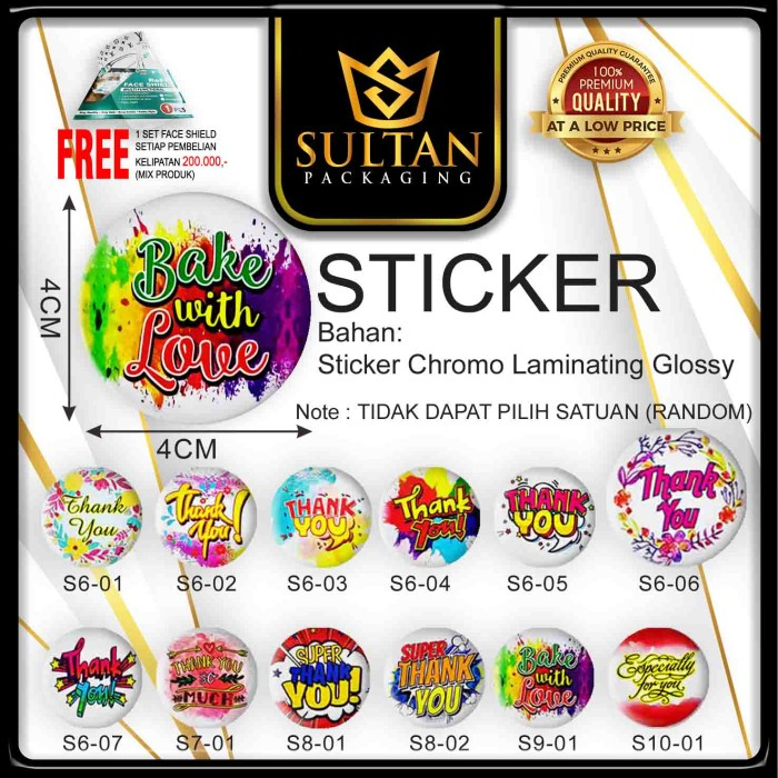 Jual Sticker - Label Sticker Segel Box Thank you - Label Sticker Foil ...