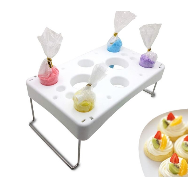 Jual meja holder pastry dekorasi rak penyimpanan piping bag spuit ...