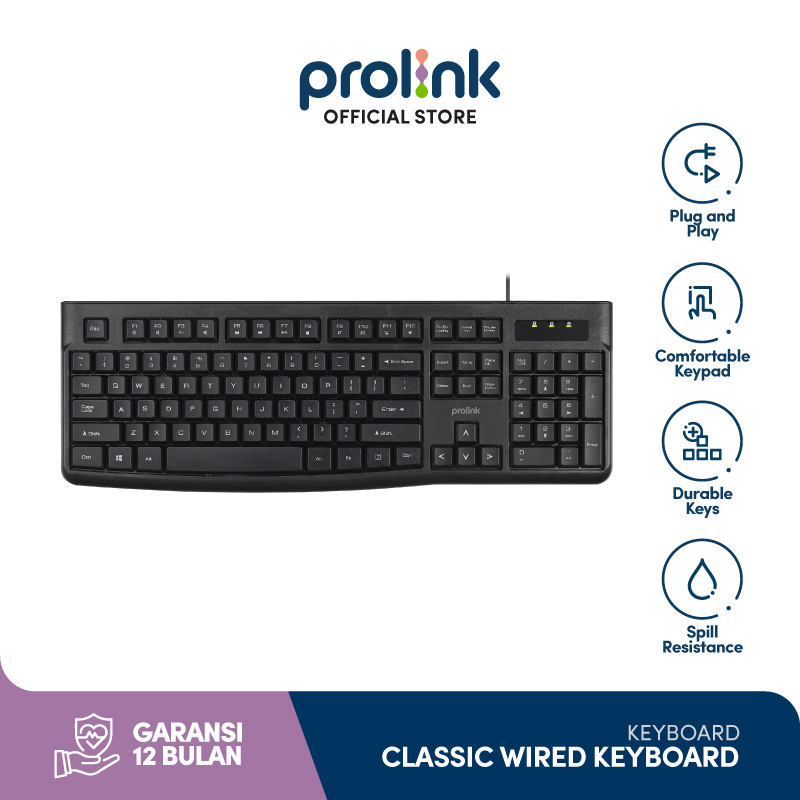 Jual Prolink Multimedia USB Wired Keyboard Full Length PKCM2007 | Shopee Indonesia