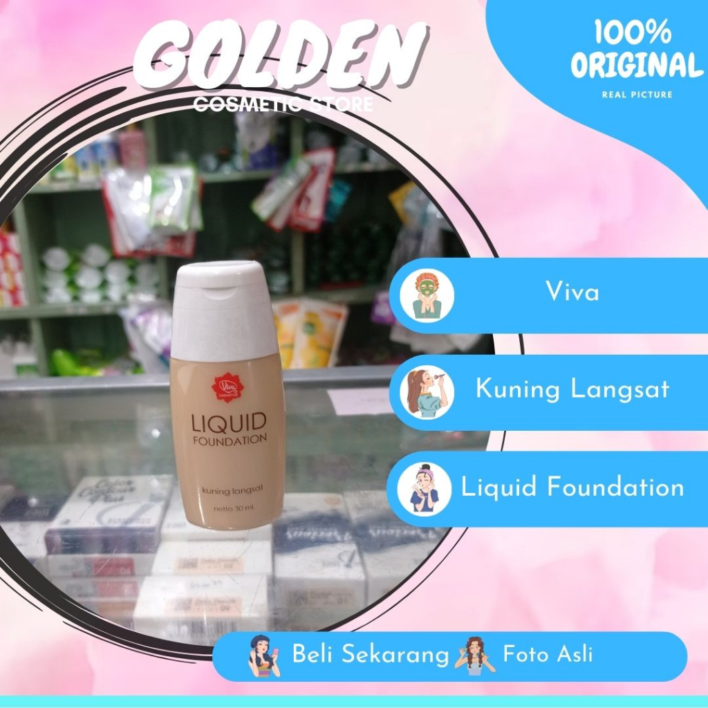Jual Viva Liquid Foundation Natural ~ Viva Liquid Foundation Kuning Langsat -Alas bedak cair ...
