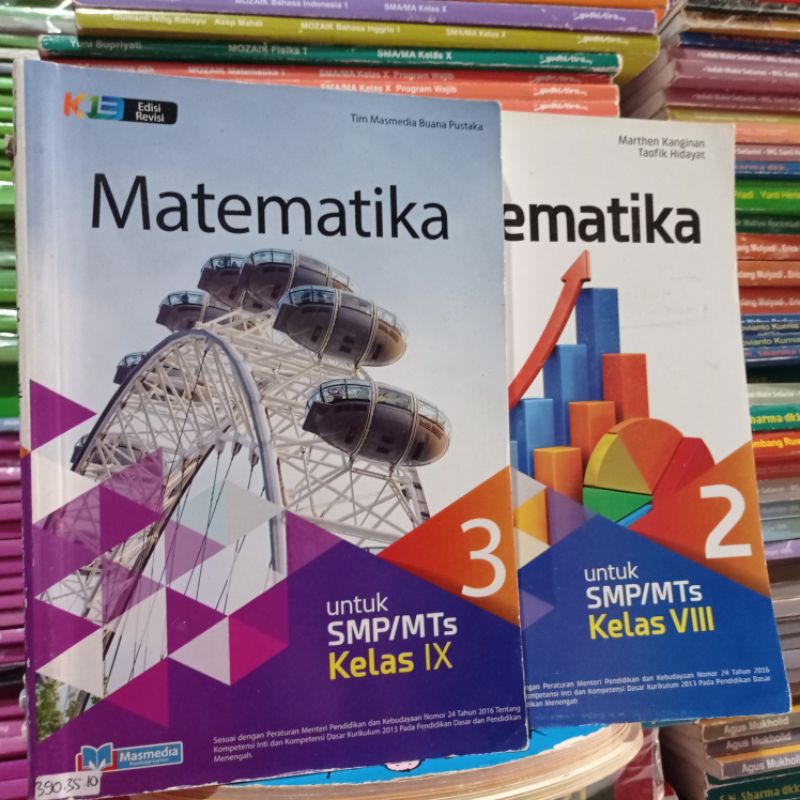 Jual buku bekas kurikulum 2013 edisi revisi MATEMATIKA UNTUK SMP/ MTS KELAS VIII , IX MASMEDIA ...
