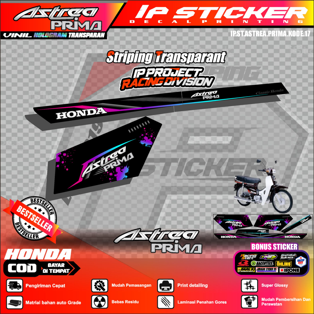 Jual ASTREA PRIMA (COD) STIKER STRIPING MOTOR HONDA ASTREA PRIMA STIKER ...