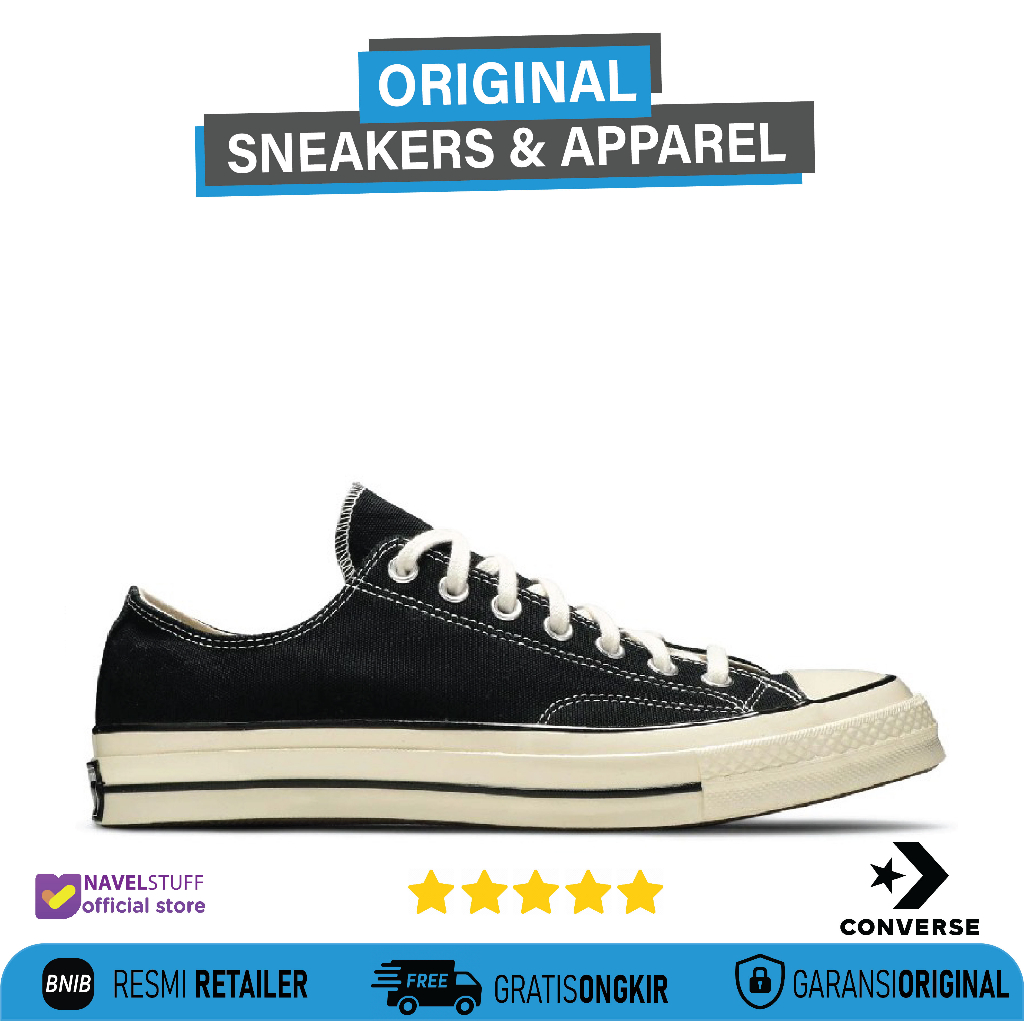Jual CONVERSE Chuck Taylor 70s OX Low Black White Egret Original ...