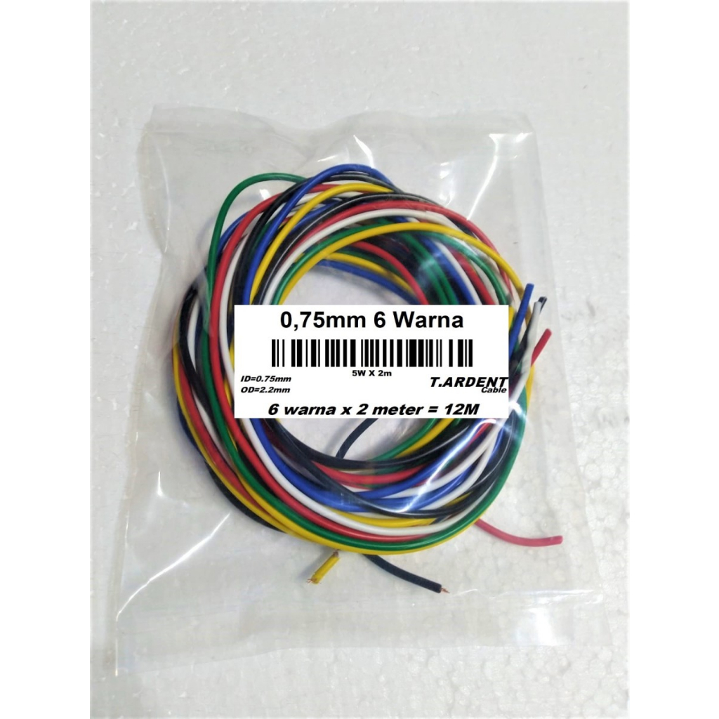 Jual Kabel Body otomotif 0.75 mm Kelistrikan Mobil Motor 12meter 6 ...