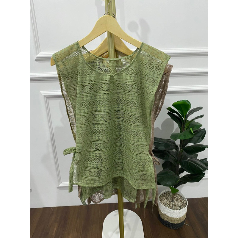 Jual VEST BURKAT TALI PREMIUM / VEST BRUKAT TALI/ LACE ROMPI BRUKAT ...