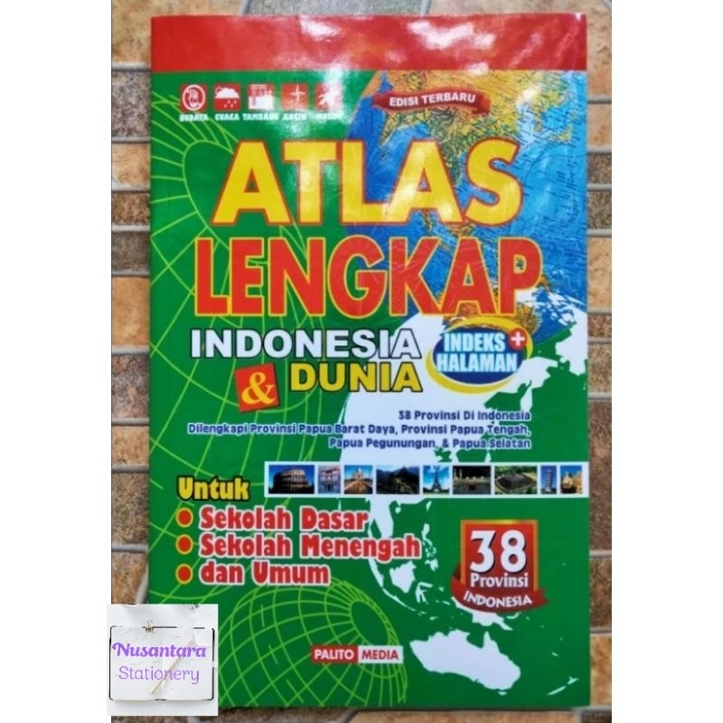 Jual Atlas Kecil Lengkap Indonesia & Dunia Edisi Terbaru 38 Provinsi ...