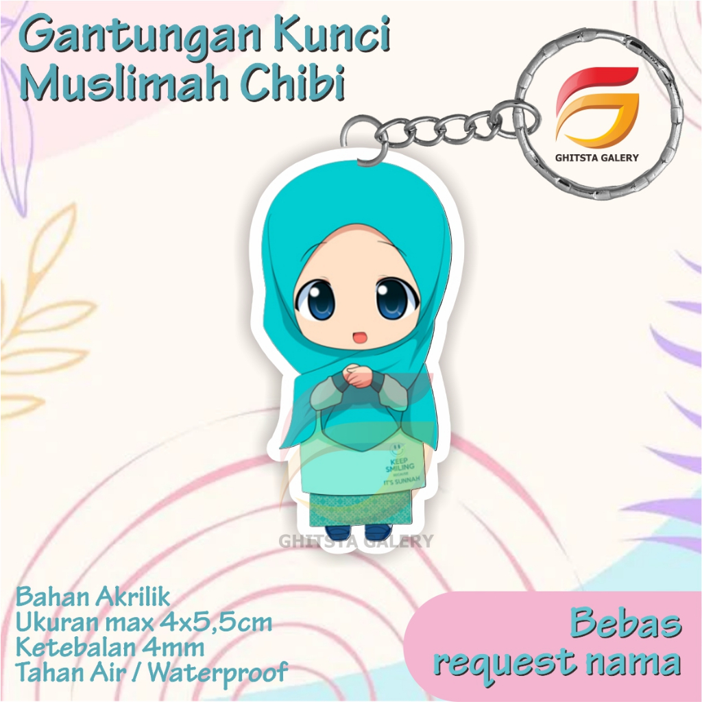 Jual Gantungan Kunci Muslimah Chibi - Gantungan Kunci Akrilik ...