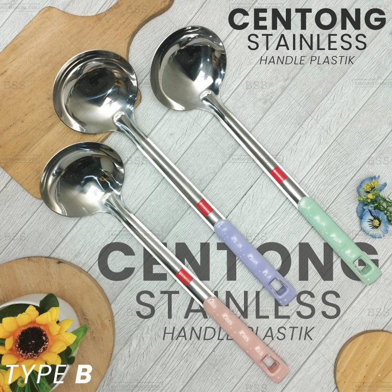 Jual Centong sendok kuah sup sayur Stainless Murah Handle Plastik ...