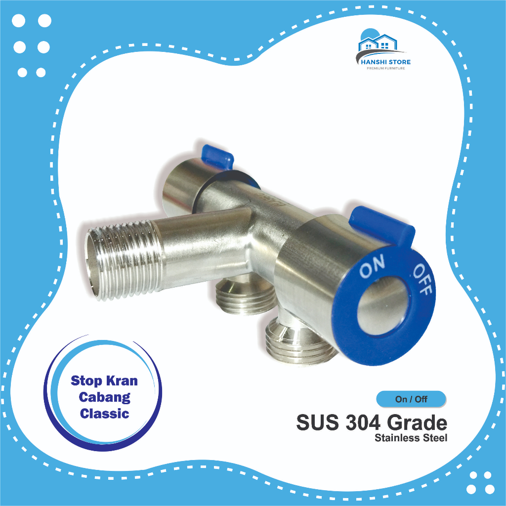 Jual Kran 2 Cabang Katup Double Stainless SUS 304 Stop Kran Sower | Shopee Indonesia