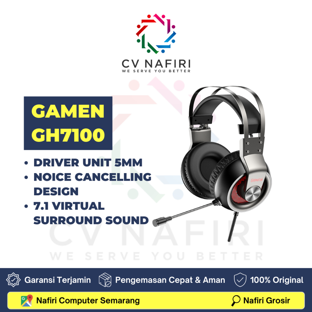 Jual HEADSET GAMING WIRED GAMEN ROBOT GH7100 With Microphone 7.1 ...
