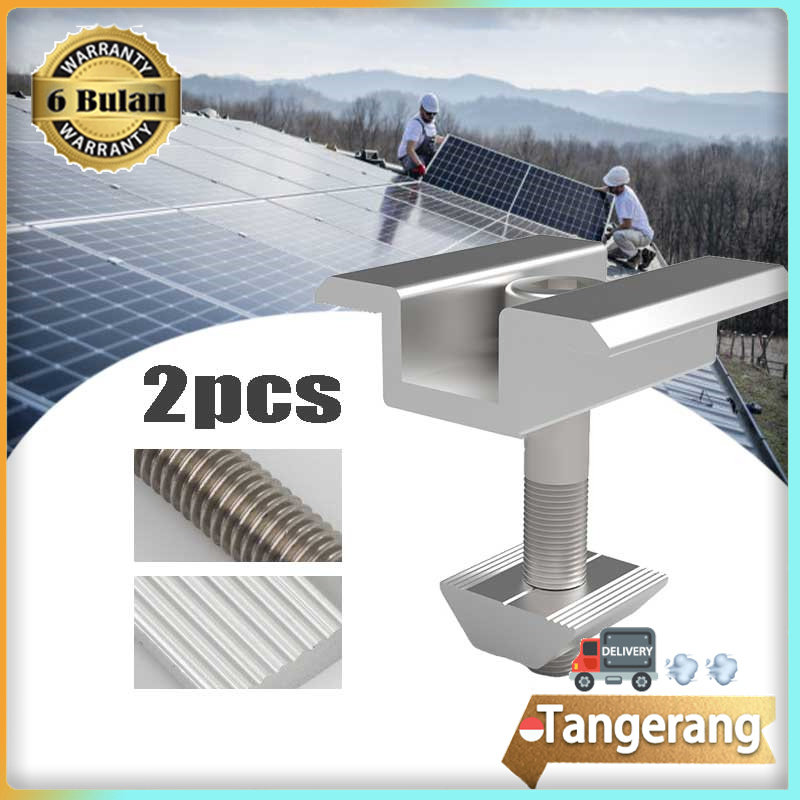 Jual 2pcs Mid Clamp Mounting Panel Surya Solar Panel 35/40mm Kit ...