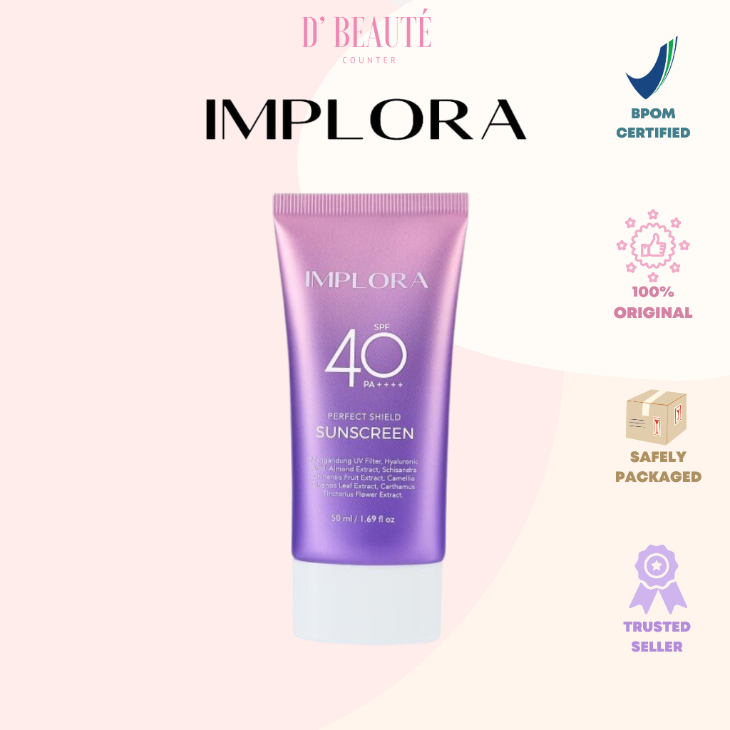 Jual Implora Perfect Shield Sunscreen SPF 40 PA++++ 50ML | TABIR SURYA ...