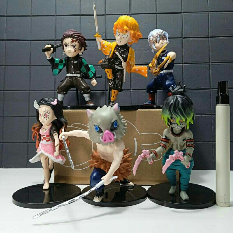 Jual mainan static figure demon slayer qposkettanjiro inosuke gyutaro ...