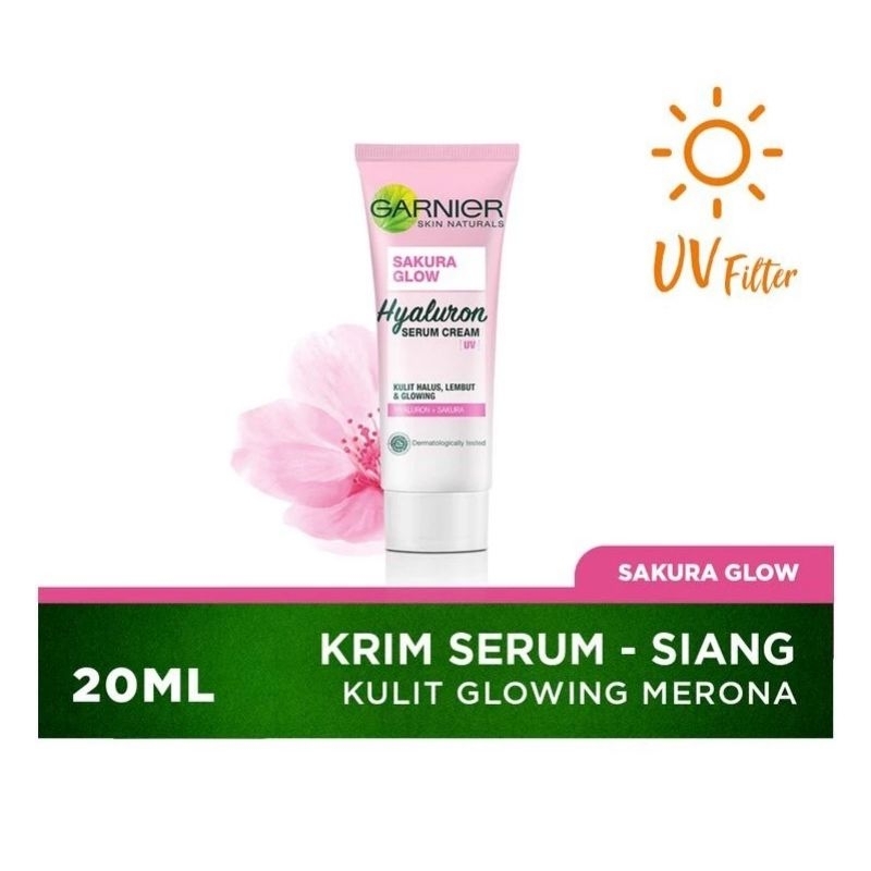 Jual Garnier Sakura Glow Hyaluron Serum Cream SPF 30 | Sleeping Mask ...