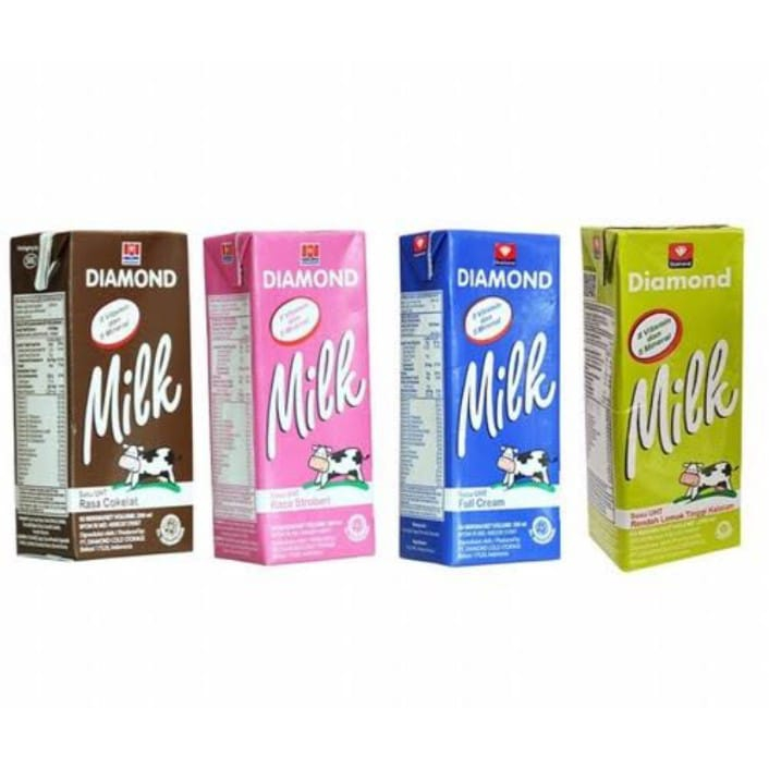 Jual DIAMOND UHT 200 ML coklat / stroberi/ full cream ( eceran 200ml) | Shopee Indonesia