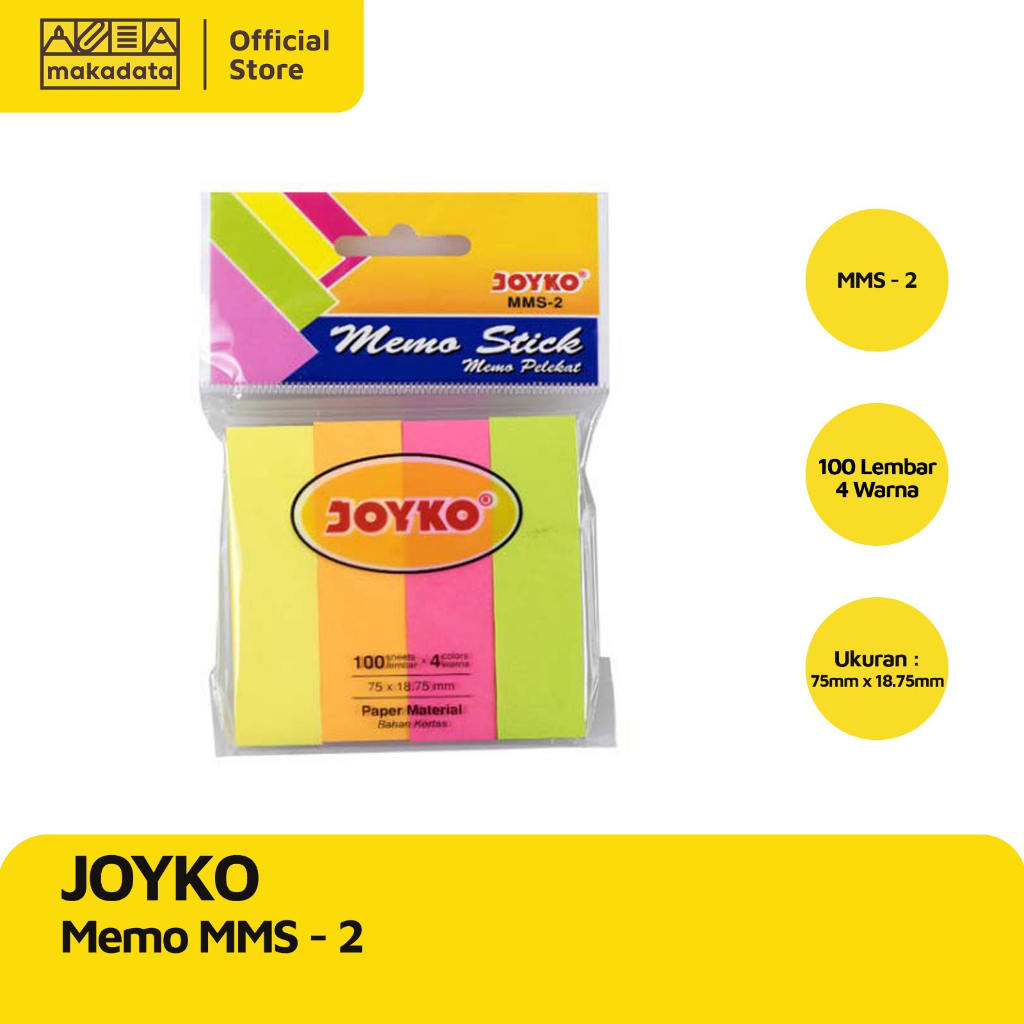 Jual MEMO STICK / STICKY NOTE JOYKO MMS-2 (1 PCS) MURAH | Shopee Indonesia