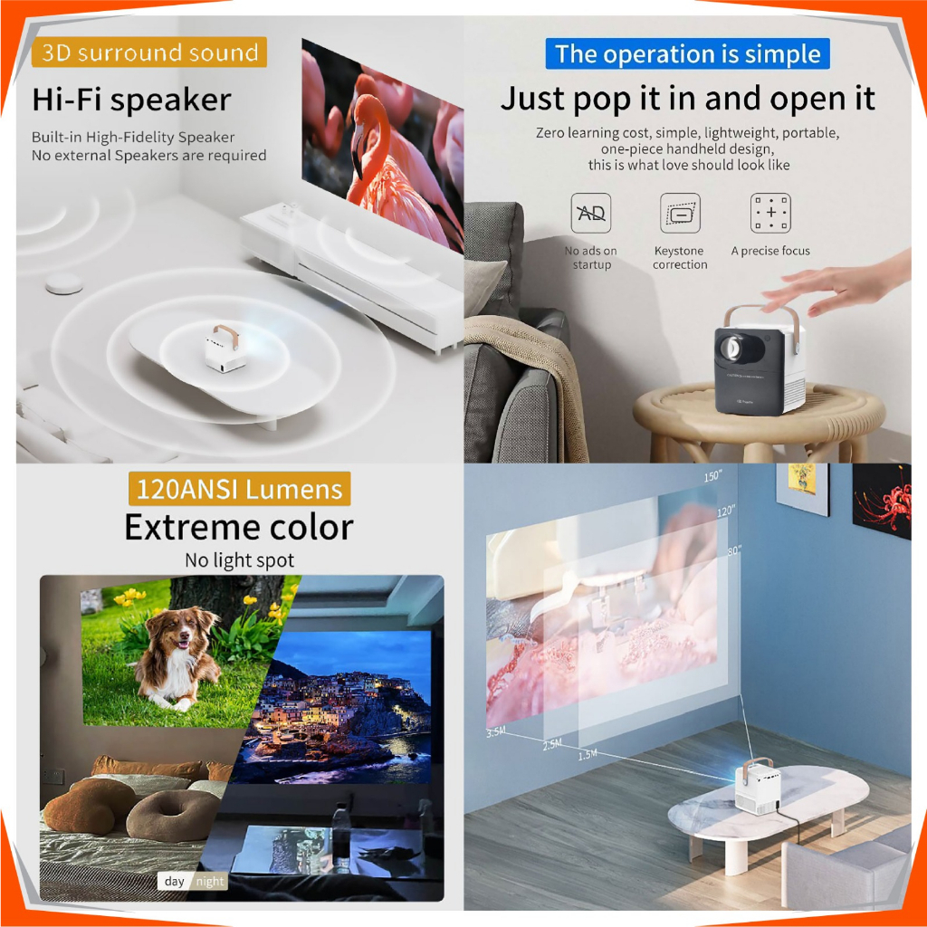 Jual Proyektor Android Smart Projector UltraHD 4K 1024 Screenless TV ...