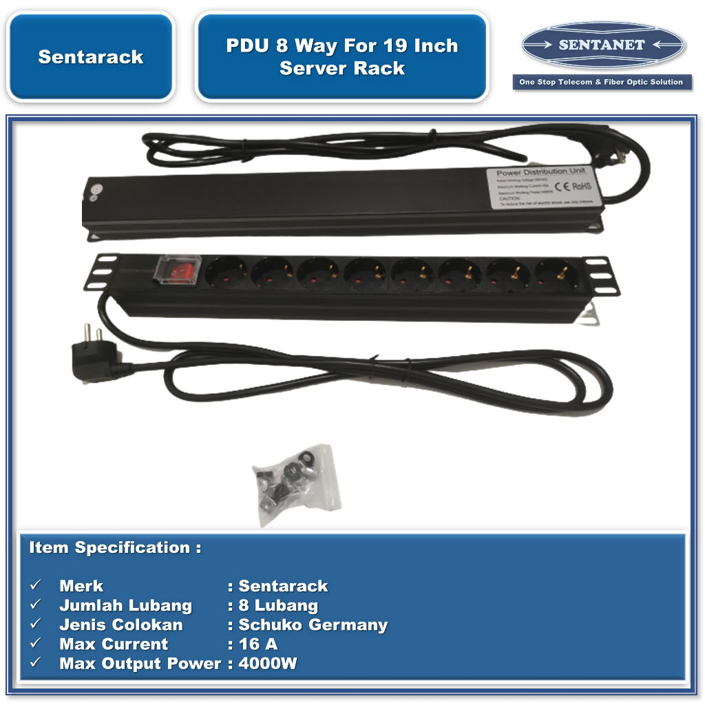 Jual PDU 8 lubang / Colokan Listrik 8 Lubang Rack Server 19 inch | Shopee Indonesia