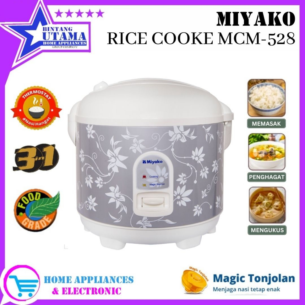 Jual (COD) MAGIC COM / RICE COOKER MIYAKO MCM 528 / MCM528 / MCM-528 [1 ...