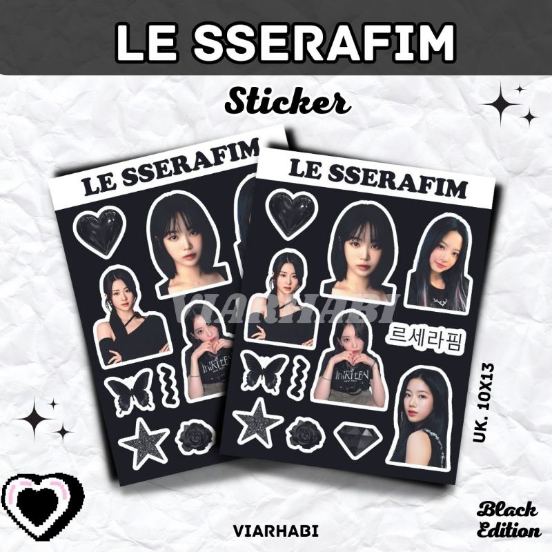 Jual STIKER LE SSERAFIM BLACK EDITION UNCUTTING// FREEBIES KPOP ...