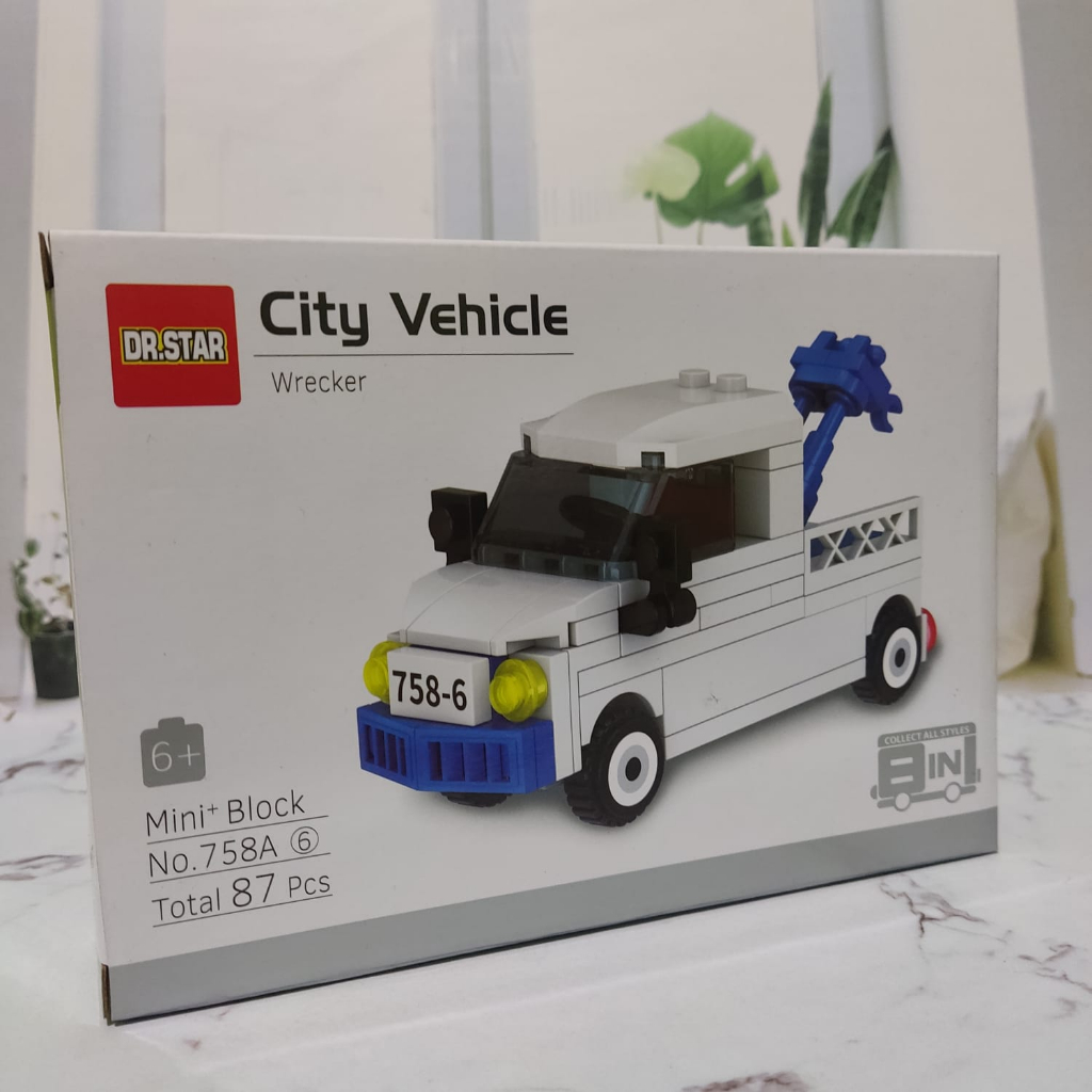 Jual Mainan Brick Balok Susun City Vehicle - Mini Balok Mobil Rescue ...