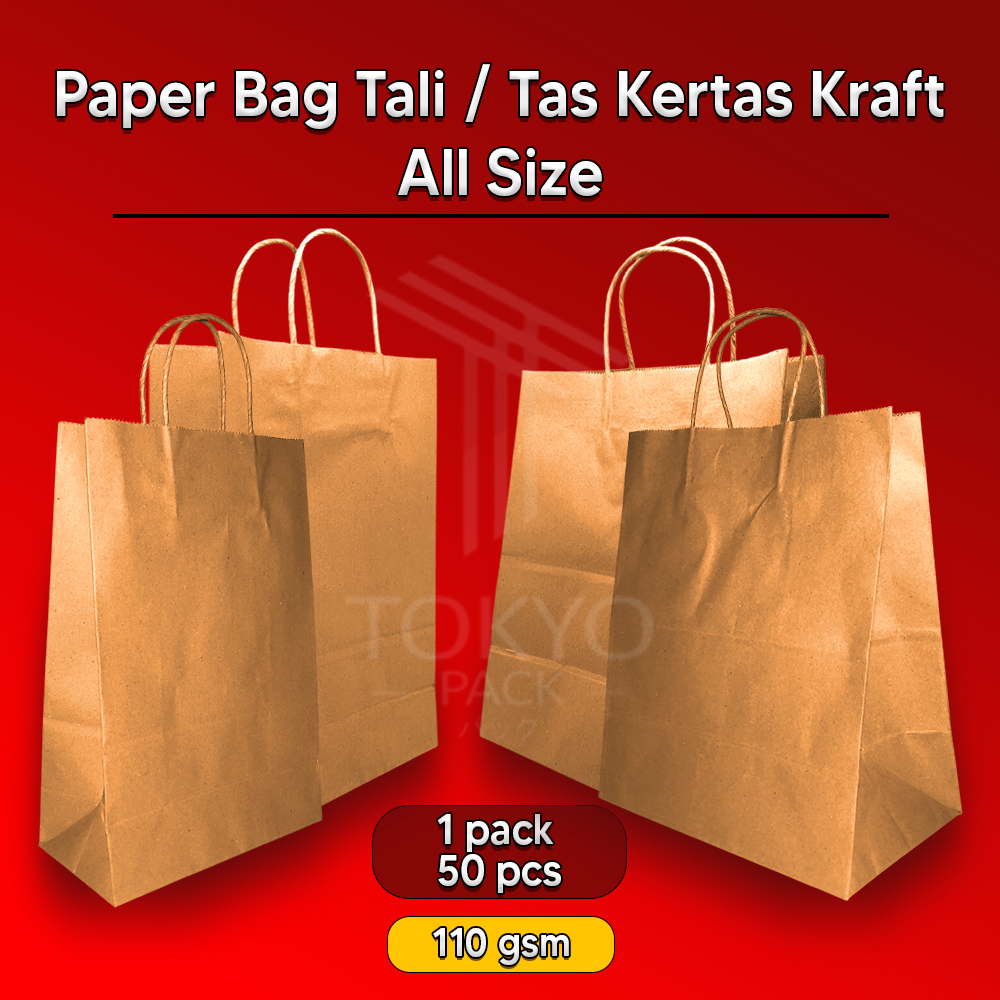 Jual Paper Bag Kertas / Shopping Bag Coklat / Tas Belanja Polos Coklat ...