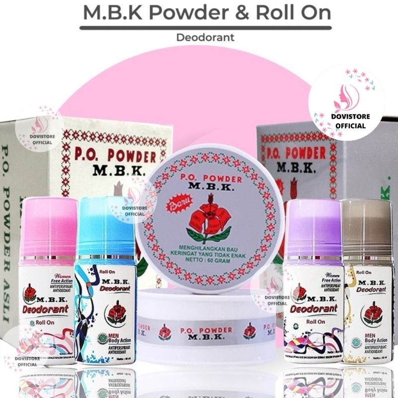 Jual MBK Powder dan Roll On / Bedak M.B.K / Deodorant / Penghilang Bau Badan | Shopee Indonesia